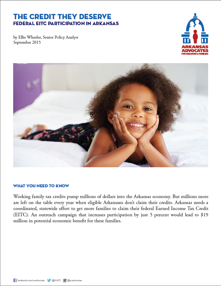 The Credit They Deserve: Federal EITC Participation in Arkansas ...