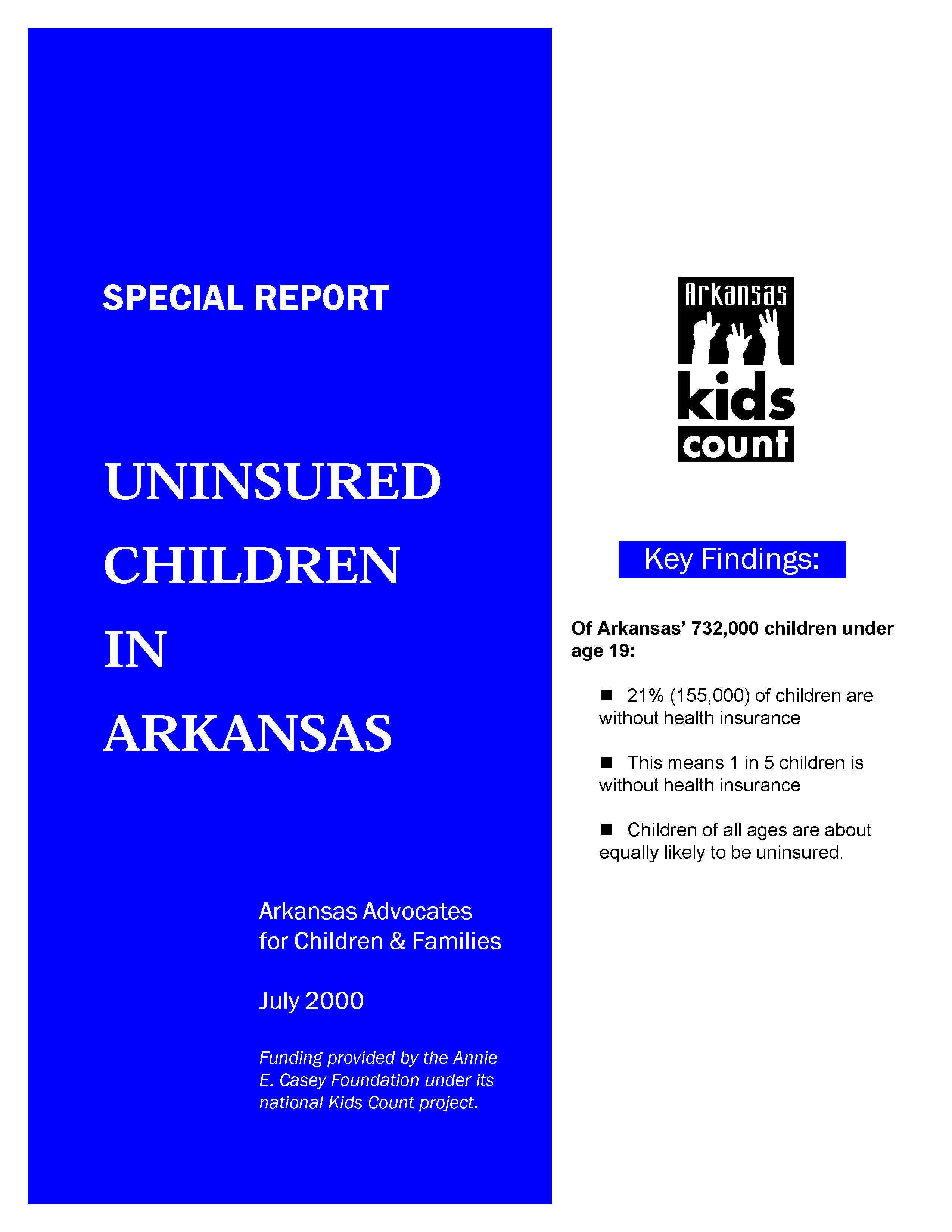 Special Report: Uninsured Children in Arkansas Arkansas Advocates for ...
