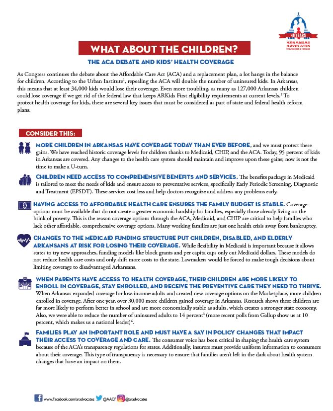 What About the Children? How ACA Repeal Will Affect Kids Arkansas ...